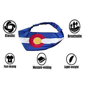 Colorado Flag Headband. Perfect for Yoga Outdoor Activities, Workout Travel Designer Style & Quality