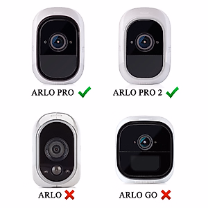 Silicone Case Skin with Dual Layer Sunshade Design, Clear (Not Fuzzy) Night Vision - Sun Glare UV Weather Protection Cover Compatible with Arlo Pro & Arlo Pro 2 Camera, 3 Pack (White)