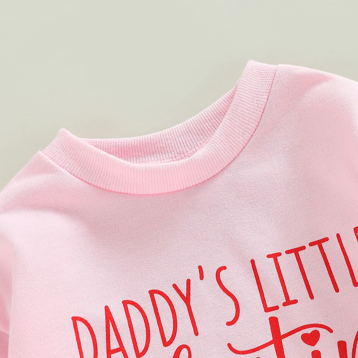 Baby Boy Girl First Valentine's Day Outfit Long Sleeve Crew Neck Sweatshirt Romper Love Heart Onesie Bodysuit Clothes (Daddys Little Valentine, 6-12 Months)