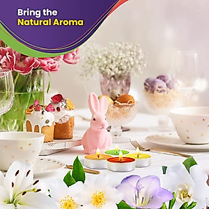 Spring Candles for Home Scented Tea Lights Candles - Spring Candle Set of 64 - Gardenia, Freesia, White Lily, Jasmine - 3-4 Hour Extended Burn Time - Spring Candles for Home, Holiday, Wedding & Party