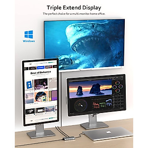 SUTOUG 12 in 1 USB C Hub, Docking Station, Triple Displays Laptop Docking Station for MacBook Pro and Windows(2 HDMI, DP, 100W PD, SD/TF Card Reader, 3 USB 3.0 Ports), MAC OS only Support Mirror Mode