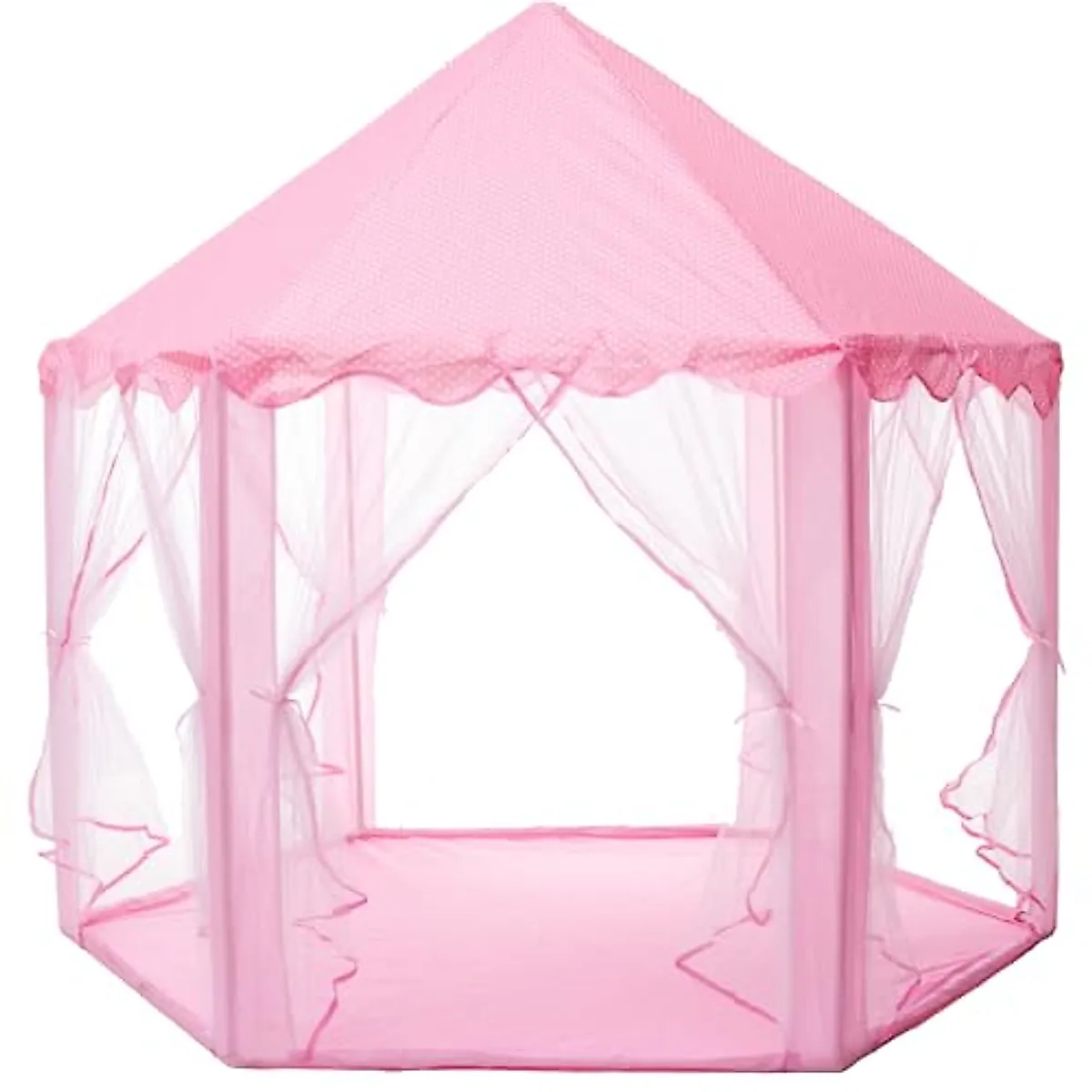 Princess Tent with Star Lights for Girls, Kids Tent Indoor or Outdoor Playhouse Toys, Pink Play Tent, 55" x 53" Castle Gifts for Kids Toddlers 3 4 5 6 7 8 9 10 Years Old