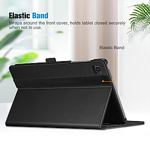 Fintie Case for Samsung Galaxy Tab A7 Lite 8.7 Inch 2021 Model (SM-T220/T225/T227), Multi-Angle Viewing Smart Stand Back Cover with Pocket, Black