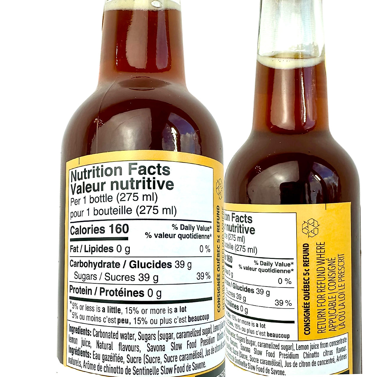 Lurisia Chinotto Italian Soda 4 x 9.3 Fl Oz (275ml) - Cola - Carbonated Sparkling Juice from Chinotto - Citrus Soft Drink - Non-Alcoholic Bitter Aperitif - Myrtle Leaf Orange Tree - Chinotto di Liguria - Sparkling Fruit Beverage from Italy