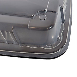 DHG PROFESSIONAL 8" x 8" x 3", 1 Compartment Tray with Translucent Vented Lid. Combo Pack (Tray and Lid). Pebble (150 Pack 1-Compartment)