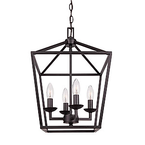 Home Decorators Collection 4- Light Bronze Caged Chandelier