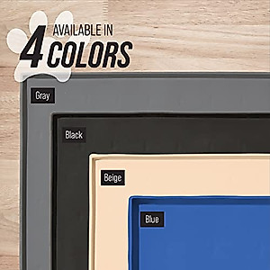 Leashboss Splash Mat XL Dog Food Mat with Tall Lip, Extra Large Dog Bowl Mat for Food and Water or Fountain, Non Slip Waterproof Silicone Pet Food Mat for Dogs and Cats (25'' x 17'' Grey)