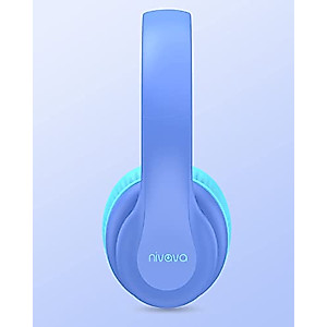 NIVAVA K15 Foldable Wired Headphones with Microphone for School Kids with Share Port 85dB/94dB Safe Volume Limit, Boys Girls for Travel Plane Tablet Kindle