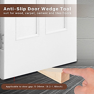 Elesunory 20 Pack Wooden Wedges for Chair Caning Supplies, Non Slip Wood Door Stopper, Triangle Wood Block for Chair Caning Door Stop