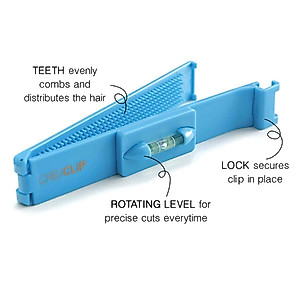 Original CreaClip Bangs & Scissors Hair Cutting Tool - As seen on Shark Tank - Fringe Bangs Trimming Hair Cutting Guide, Comb Hairstyle Tool, Layers Kids Hair Cut Hair Cutting Kit