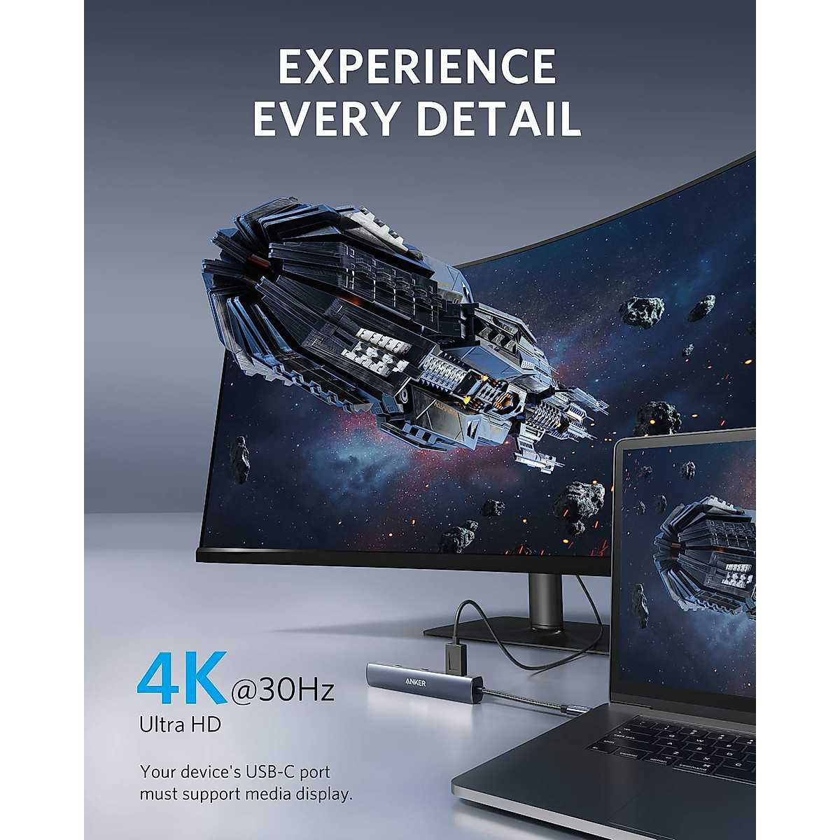 Anker 6-in-1 USB C Hub with 65W Power Delivery, 4K HDMI, 1Gbps Ethernet, USB Ports for MacBook Air, iPad Pro, XPS, and More