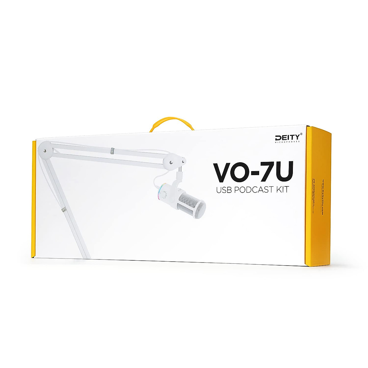 Deity VO-7U Boom Arm Kit USB Dynamic Podcast Microphone with RGB Lights for Game Podcast Stream YouTube (White)