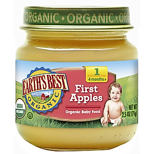Earth's Best Organic Stage 1 Baby Food, First Apples, 2.5 oz. Jar