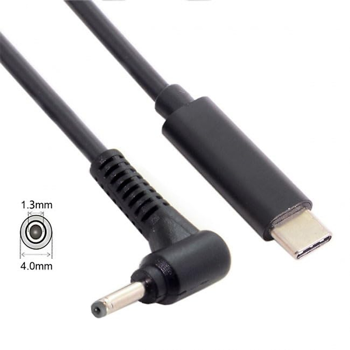 CY Cable Type C USB-C Input Source 65W to DC 4.0x1.3mm Power Charge Cable 19.5V Compatible with Laptop 18-20V