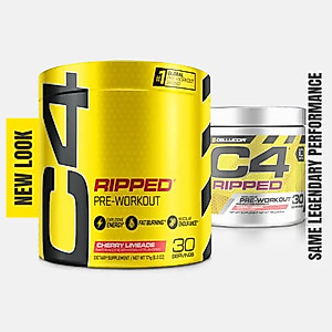 Cellucor C4 Ripped Pre Workout Powder Cherry Limeade | Creatine Free + Sugar Free Preworkout Energy Supplement for Men & Women | 150mg Caffeine + Beta Alanine + Weight Loss | 30 Servings