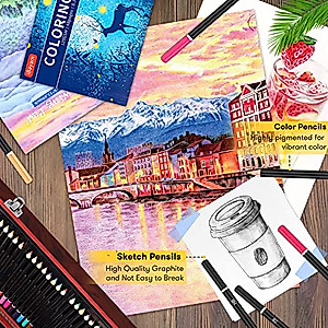 Art Supplies, iBayam 150-Pack Deluxe Wooden Art Set Crafts Drawing Painting Kit with 1 Coloring Book, 2 Sketch Pads, Creative Gift Box for Adults Artist Beginners Kids Girls Boys