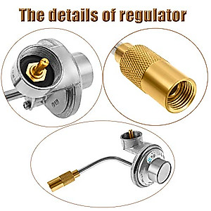 6FT Propane Adapter Hose, 1lb to 20lb Converter with Gas Regulator for Blackstone 17", 22" Tabletop Griddle, Pit Boss PB336GS 2 Burner Table top Gas Griddle and Dash Griddles