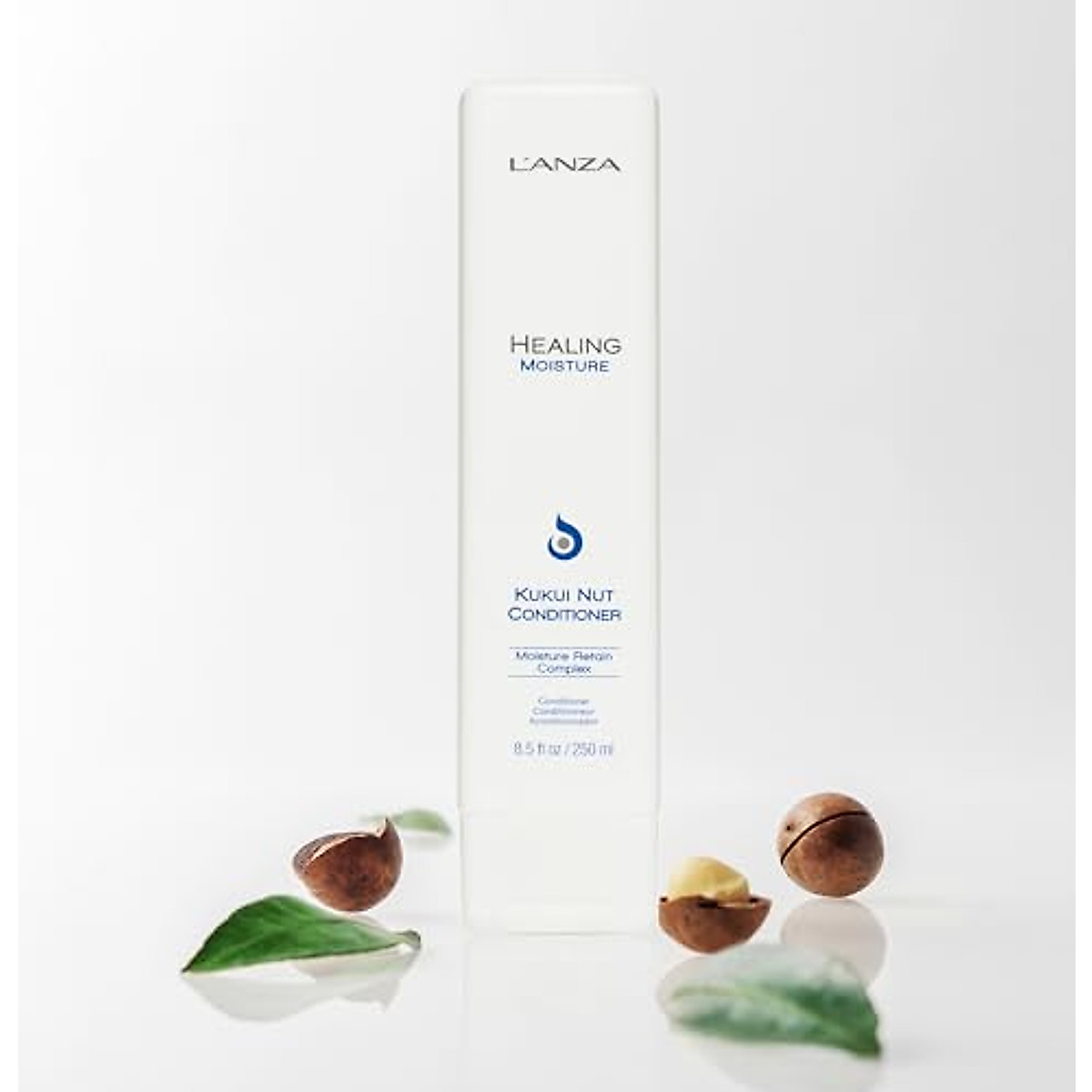 L'ANZA Healing Moisture Kukui Nut Conditioner, Renews Strength, Replenishes Moisture, for a Perfect Silky Look,Suitable for All Hair Types (8.5 Fl Oz)
