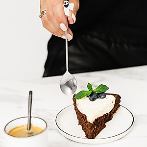 Spoons 6pcs resin Halloween Dinnerware Halloween Elements Spoon for Eating Halloween Dessert Spoon Kitchen Spoon Multipurpose Spoon household Stainless steel