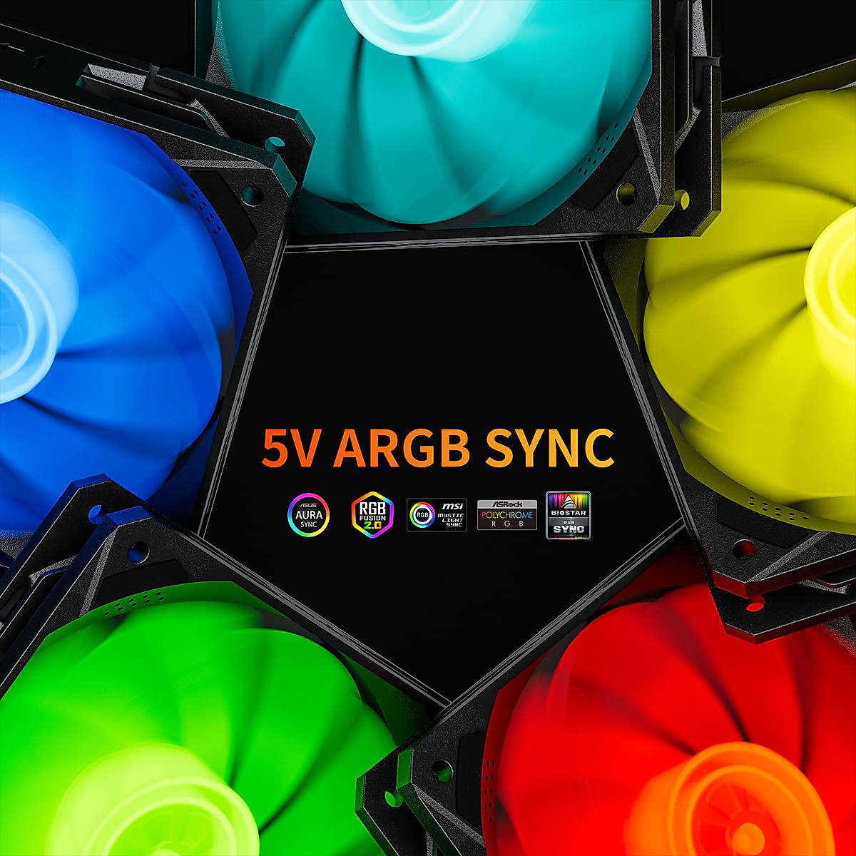 upHere 120mm Black ARGB Computer Case Fans 3-Pack,High Performance Cooling 4pin PWM CPU Fan Low Noise Hydraulic Bearing Long Life Up to 40,000 Hours,Compatible with Desktop,NK1207-3