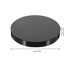 VOSAREA Obsidian Scrying Mirror Natural Black Obsidian Stone Circle Disc Round Plate Feng Shui Mirror for Office Home Desk Decor Crafts