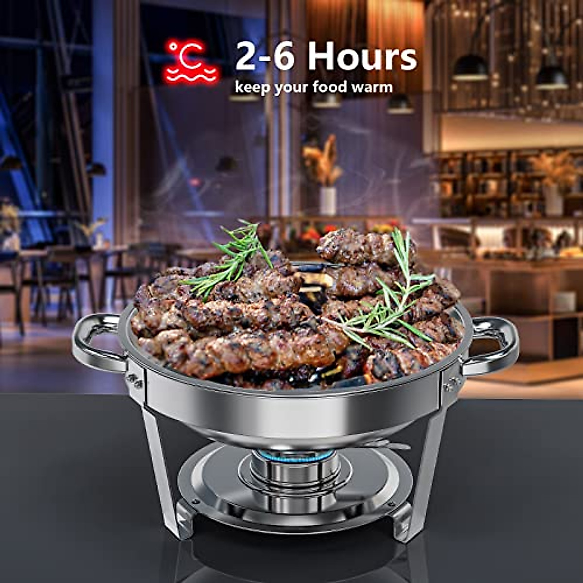 NPOUE Chafing Dish Buffet Set 5 QT Stainless Steel Buffet Servers And Warmers, Chaffing Servers With Covers, Catering, Chafer,Food Warmer For Parties…