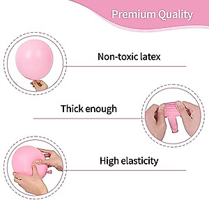 RUBFAC Pastel Pink Balloons, 70pcs 5 Inch Light Pink Balloons and Ribbon, Thick Latex Balloons for Valentine's Day Birthday Wedding Baby Shower Graduation Anniversary Party Decorations
