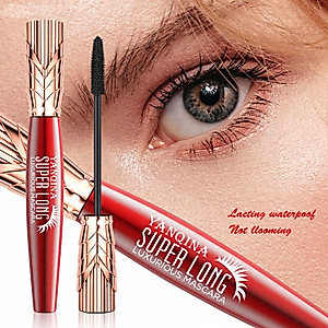 Super Long Mascara, 4d Waterproof And Sweat Proof Mascara, Super Long Luxurious Mascara, Stereo Lengthening Mascara,Yanquina Drying And Not Sticky Mascara For Women