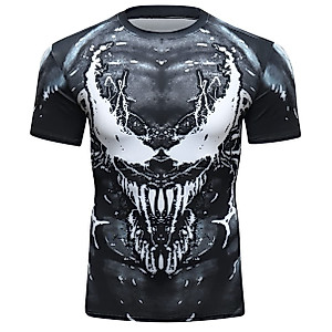 Red Plume Men's Compression Shirt Short Sleeve Base layer Tops Cool Dry T Shirts (Style b, L)