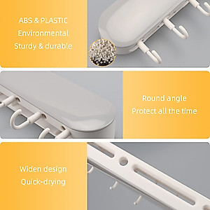 hancook Adhesive Knife Holder with 3 Slots for Knives Easy Cleaning Wall-Mounted Kitchen Knife Block 7 Hooks for Utensils