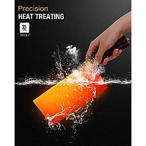 TIVOLI Chopping Knife 7.6-inch Chinese Cleaver Kitchen Knife Professional Chef Knife Japan VG10 High Carbon Steel Full Tang Butcher Cleaver Knife Vegetable Meat Cutting for Home Kitchen Restaurant