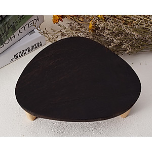 RiLiKar Wooden Risers for Display Decorative Coffee Bar Table Tray Bathroom Countertop Organizer Farmhouse Corner Soap Stand Rustic Wood Pedestal Stand Soap Dispenser Tray - Black