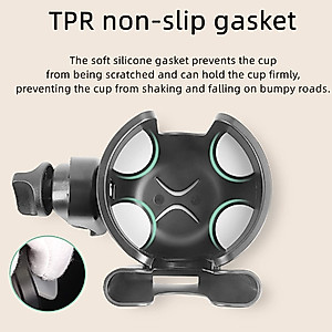 Babyfond Stroller Cup Holder with Phone Holder/Organizer, Universal Bike Cup Holder, 2-in-1 Bottle Holder for Stroller, Bike, Wheelchair, Walker, Pushchair, Scooter (Pink)