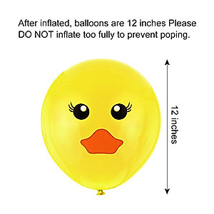 60 Pieces Yellow Duck Latex Balloons Cartoon Duck Printed Balloons Cute Duck Face Latex Balloons for Wedding Birthday Party Baby Shower Classroom Decoration, 12 Inches