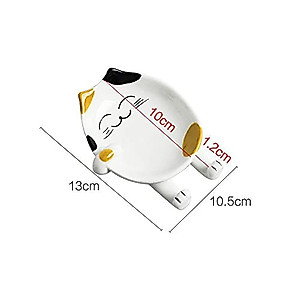 UgyDuky 2 PCS Cute Cat Multifunction Ceramic Spoon Rest,Modern Spoon Rest Holder for Stove Top Kitchen Counter Modern Spatula Utensil Rest