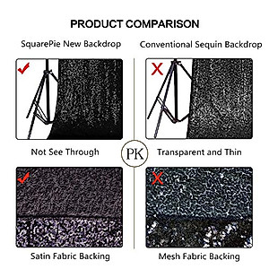 SquarePie Sequin Backdrop Curtain Not See Through Background for Wedding Party 6FT x 8FT Gold
