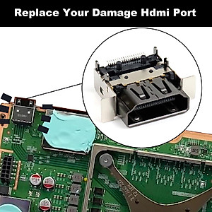 Aosai 2pcs HDMI-Port Replacement for Xbox Series X, Display Socket Jack Connector Replacement for XSX Console, Original OEM Quality (for Xbox Series X, Sliver - 2 Pcs)
