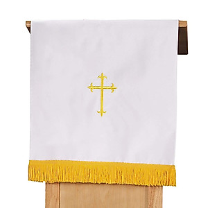 Autom Pulpit Scarf W/Crss: Red/Wht