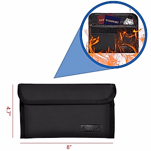 JUGREAT Small Fireproof Bag, Non-itchy Fireproof Money Bag, Fireproof Wallet Bag，Waterproof Safe Bag Set-1 Pack