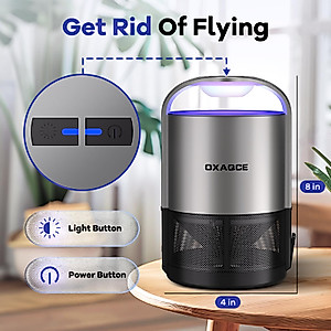 Fruit Fly Traps Indoors, Gnat Traps for House, Fly Traps, Bug Zapper Indoor, Insect Traps with 10 Sticky Glue Boards, Grey