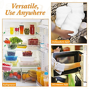 Mumufy 18 Sets 64 oz Plastic Storage Container with Lid Deli Food Container Ice Cream Container Storage Container with Lid Kitchen Large Round Clear Bucket for Soup Freezer Dishwasher Microwave Safe