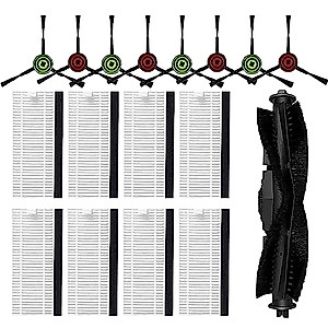 JJ Neumann Replacement Parts Compatible with Tikom G8000, G8000 Pro, Compatible with Honiture G20 Robot Vacuum Cleaner Accessories Brushes, Filters, Roller Brush (17 Packs)
