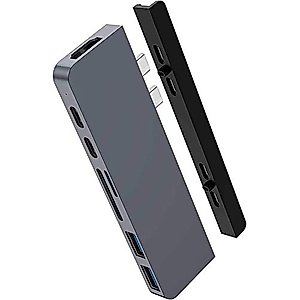 Hyper - New HyperDrive Duo 7-in-2 Hub - USB-C for MacBook Pro/Air - HDMI 4K60Hz HDR, USB-C 40Gbps 100W PD, USB-C 5Gbps 60W PD, MicroSD/SD 3.0 UHS-I 104MB/s, 2 x USB-A 5Gbps - Space Gray