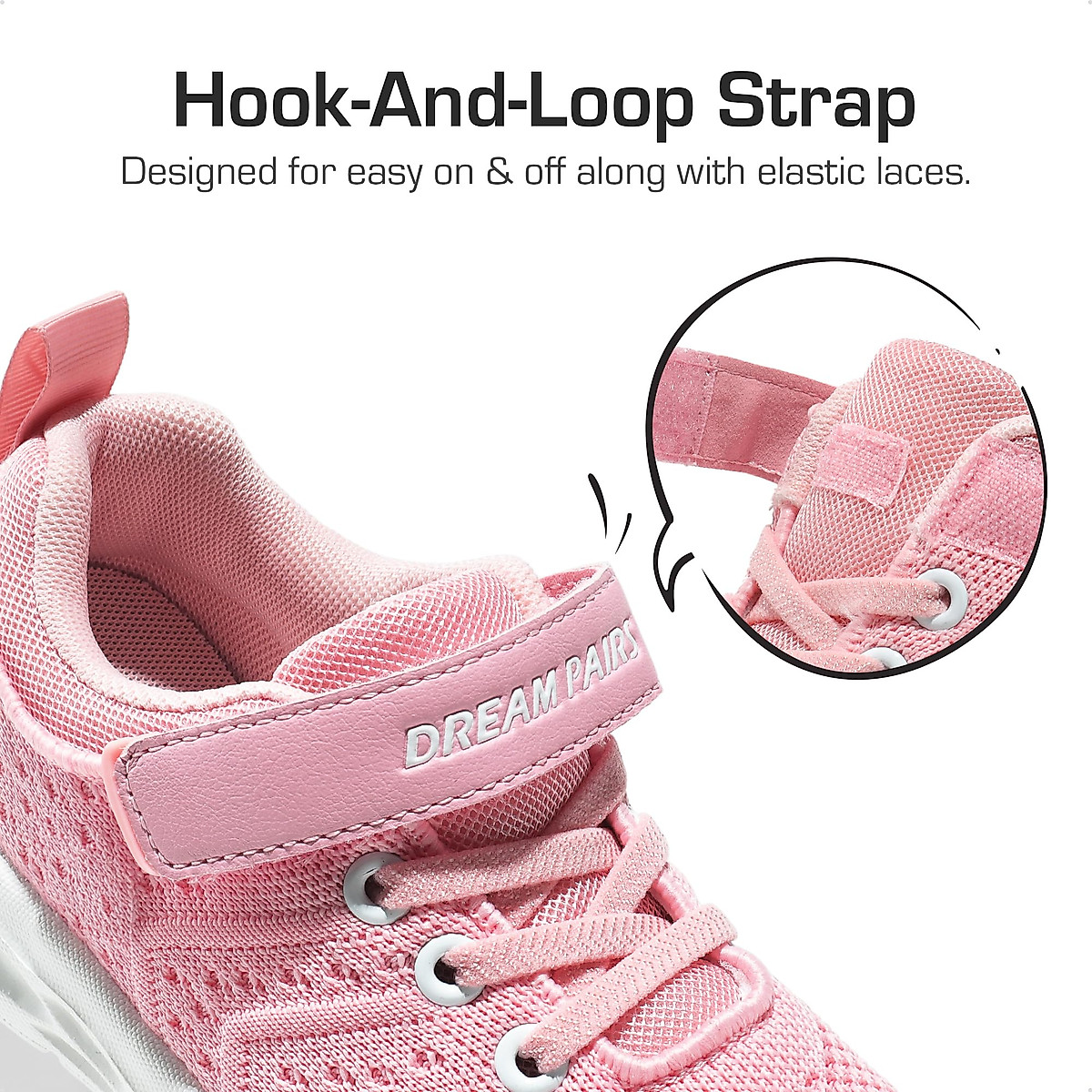 DREAM PAIRS Boys Girls Shoes Kids Tennis EZ-Ons GoGetters Running Athletic School Sneakers for Little/Big Kid,Size 2 Little Kid,Pink,KD18001K