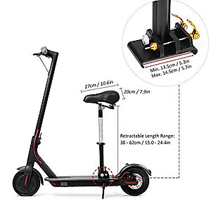 LIXADA Electric Skateboard Saddle Electric Scooter Saddle Set Replacement Compatible with Electric Scooter Pro Chair M365 Scooter Electric Scooter Retractable Seat with Bumper
