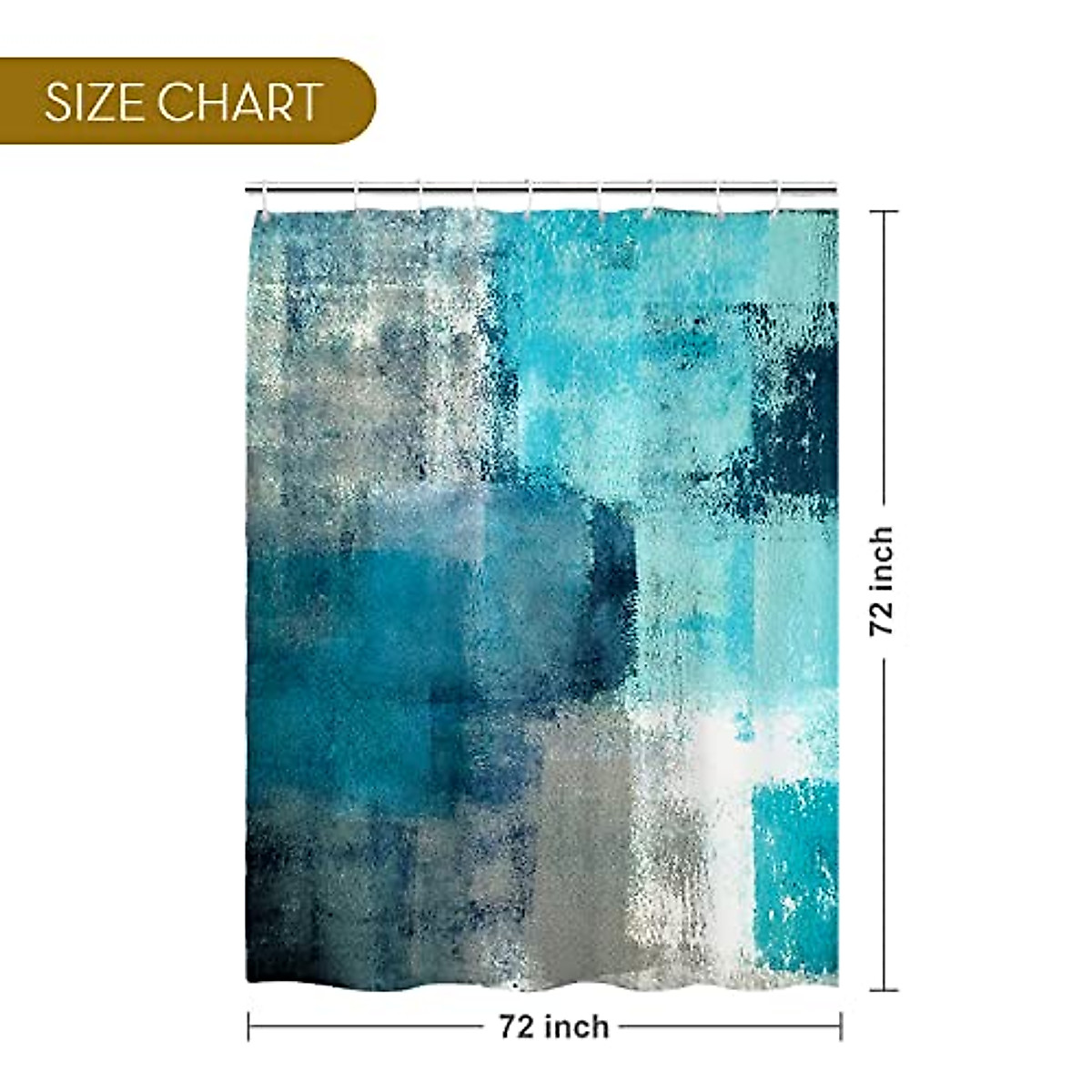 YEZEX Shower Curtain Set with 12 Hooks - Waterproof Polyester Fabric Shower Curtains for Modern Home Bathroom Decorations, Machine Washable, 72"x72"