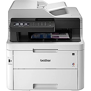 Brother Color MFC-L3750CDW All-in-One Digital Wireless Laser Printer, White - Print Copy Scan Fax - 3.7" TFT Touchscreen LCD, 24 ppm, 600 x 2400 dpi, Auto 2-Sided Printing, 50-Sheet ADF, Ethernet