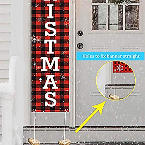 DmHirmg Christmas Porch Banner,Christmas Door Banner,Christmas Decorations, Merry Christmas Banner, Christmas Porch Sign,Christmas Hanging Porch Sign, Xmas Hanging Decoration