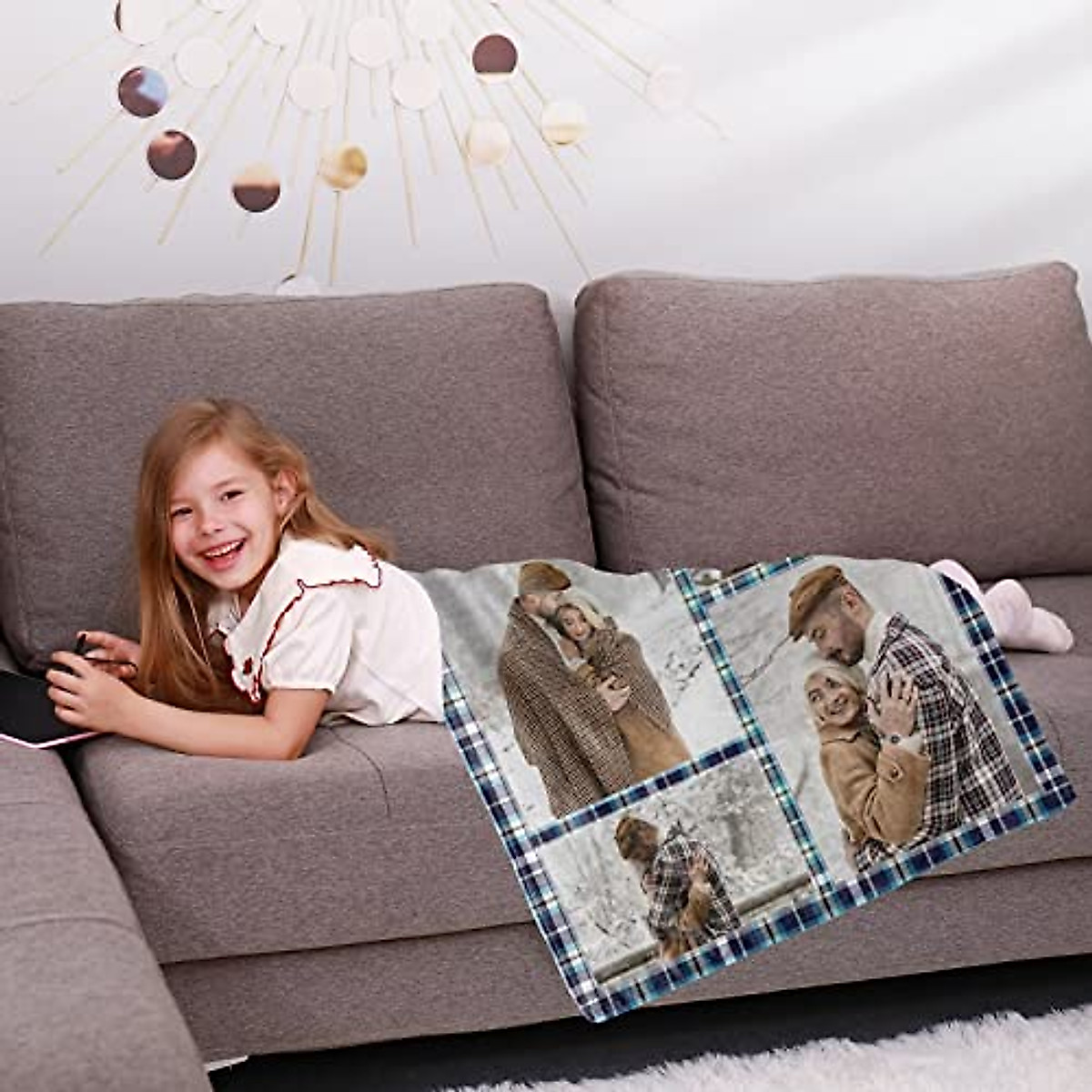 MIHOSI Custom Blanket Customized Blankets with Photos Personalized Picture Blankets for Adults and Kids Customizable Gifts - Mothers Day, Christmas, Fathers Day 32"x48"