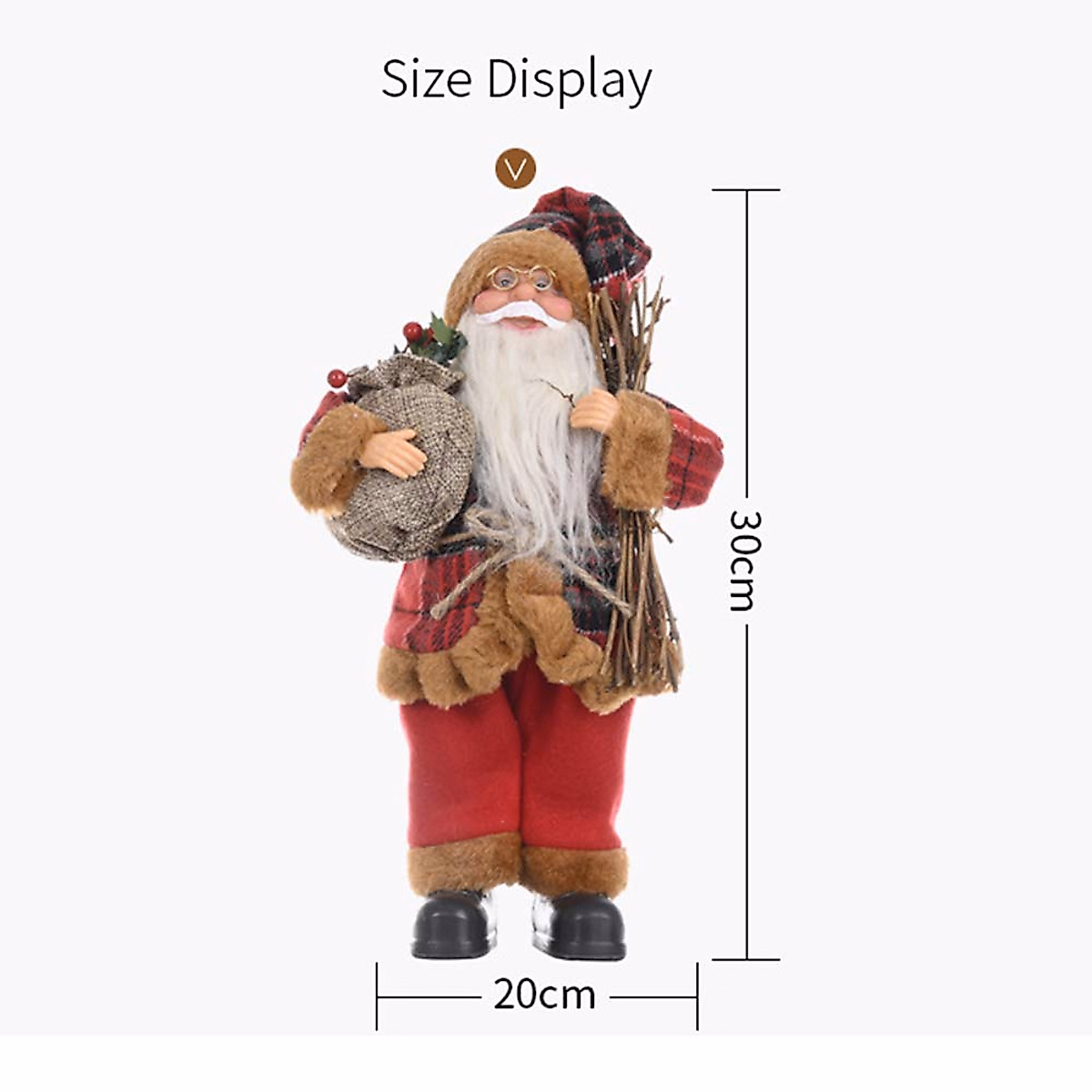 Forart 12 Inch Christmas Santa Claus Dolls Standing Santa Claus Figurine Christmas Figurine Figure Decor for Holiday Party Home Decoration(Ship from USA)